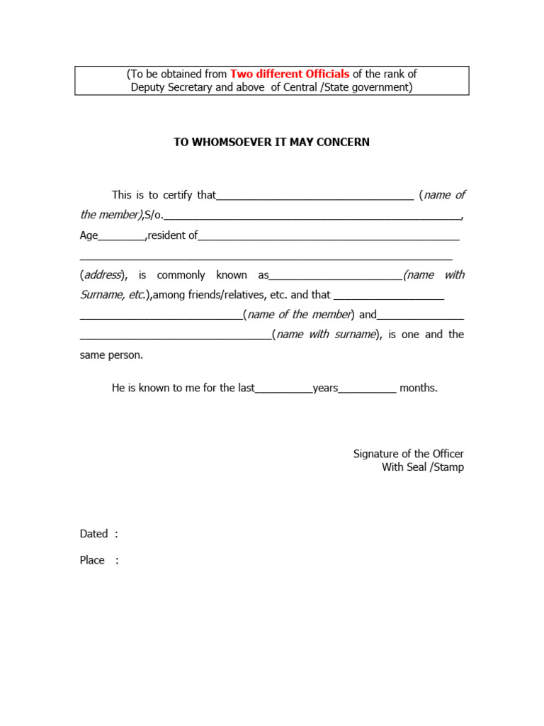 Certificate of Identity Verification | PDF