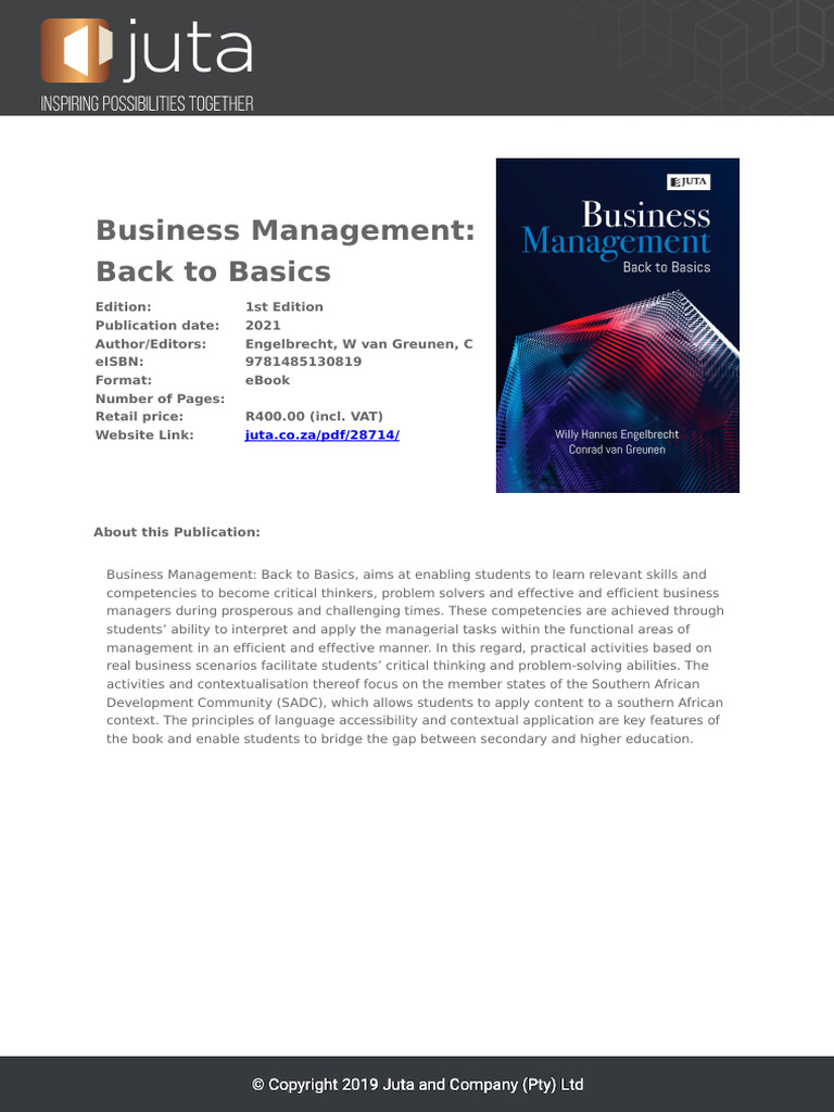 Business Management Basics for Students | PDF