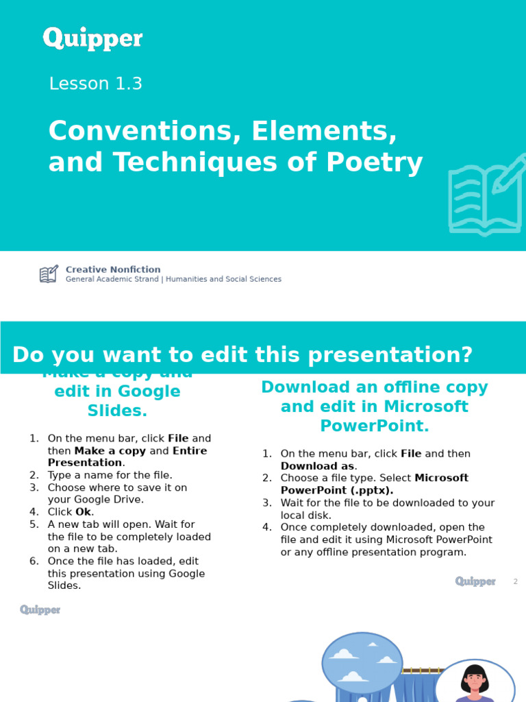 CNF 1.3 - Conventions Elements and Techniques of Poetry | PDF | Poetry ...
