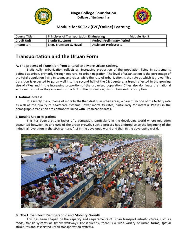6 Module No. 3 - Transportation, Urban Form, Urban Landuse Transport | PDF | Transport | Public ...