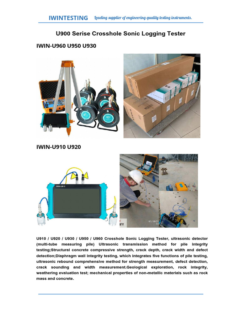IWIN-U900 Serise Crosshole Sonic Logging Tester PDF | PDF | Ultrasound ...