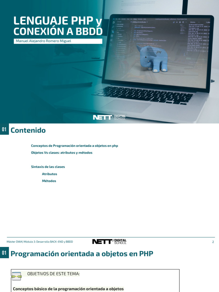 LenguajePHP y Conexión A BBDD Objetos | PDF | Programación orientada a objetos | Objeto ...