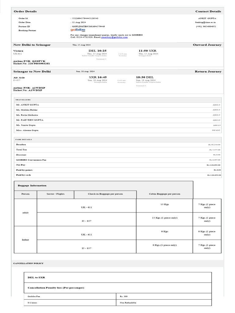 FY25 LTA Invoice Consolidated | PDF | Business Class | Fee