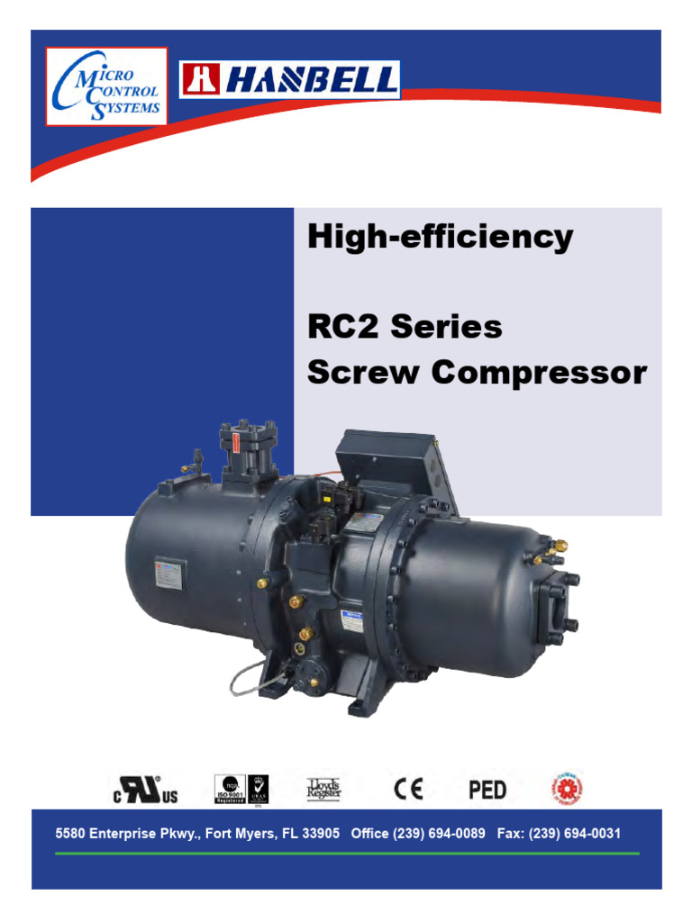 HANBELL RC2 Series Compressor Manual | PDF | Mechanical Engineering ...