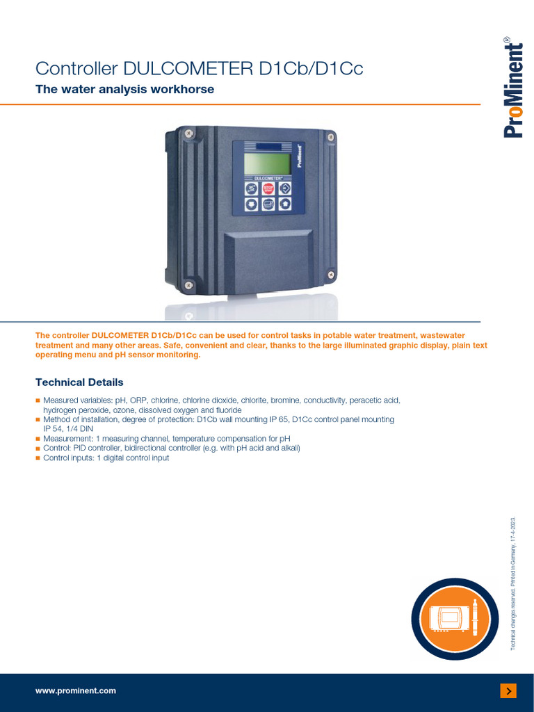 Flyer Dulcometer d1cb d1cc en | PDF | Chlorine | Water