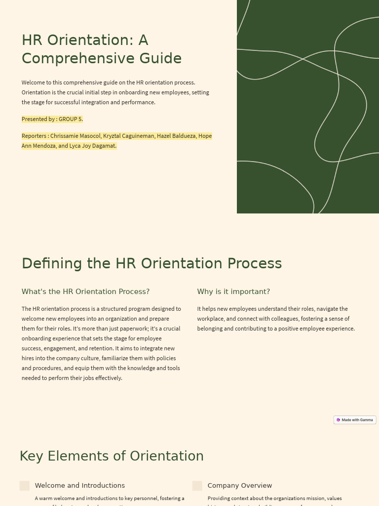 HR Orientation Process Guide | PDF | Employment | Organizational Behavior