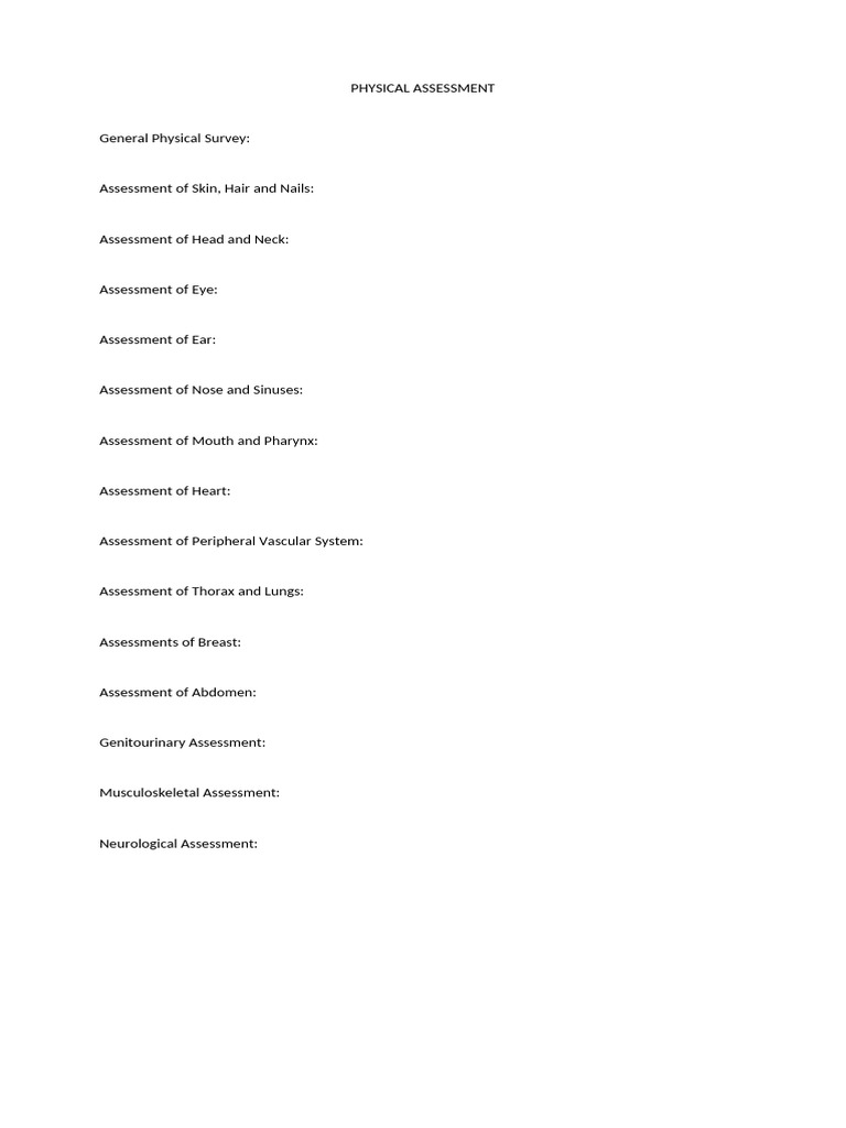 Physical Assessment | PDF