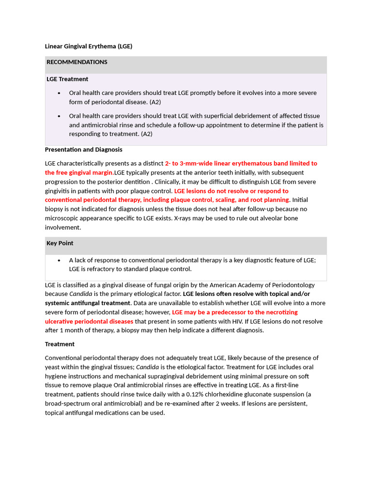 Linear Gingival Erythema | PDF | Periodontology | Medicine