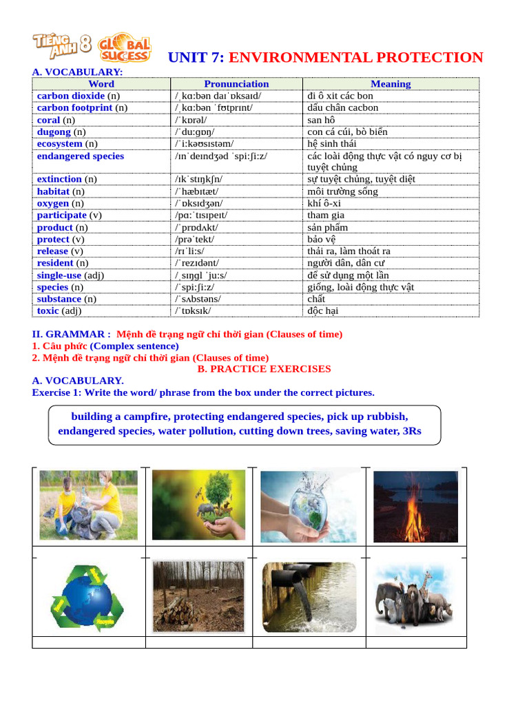 7. Bai Tap Unit 7 - c | PDF | Pollution | Water
