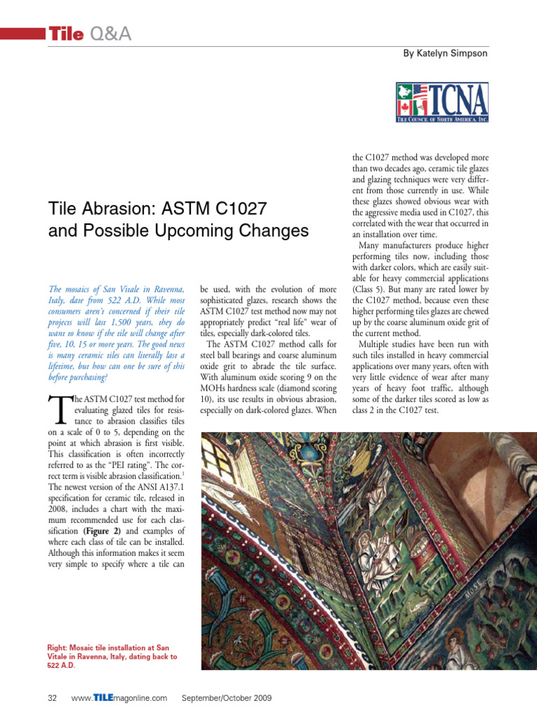 Understanding Tile Abrasion Testing Standards | PDF | Tile | Wear