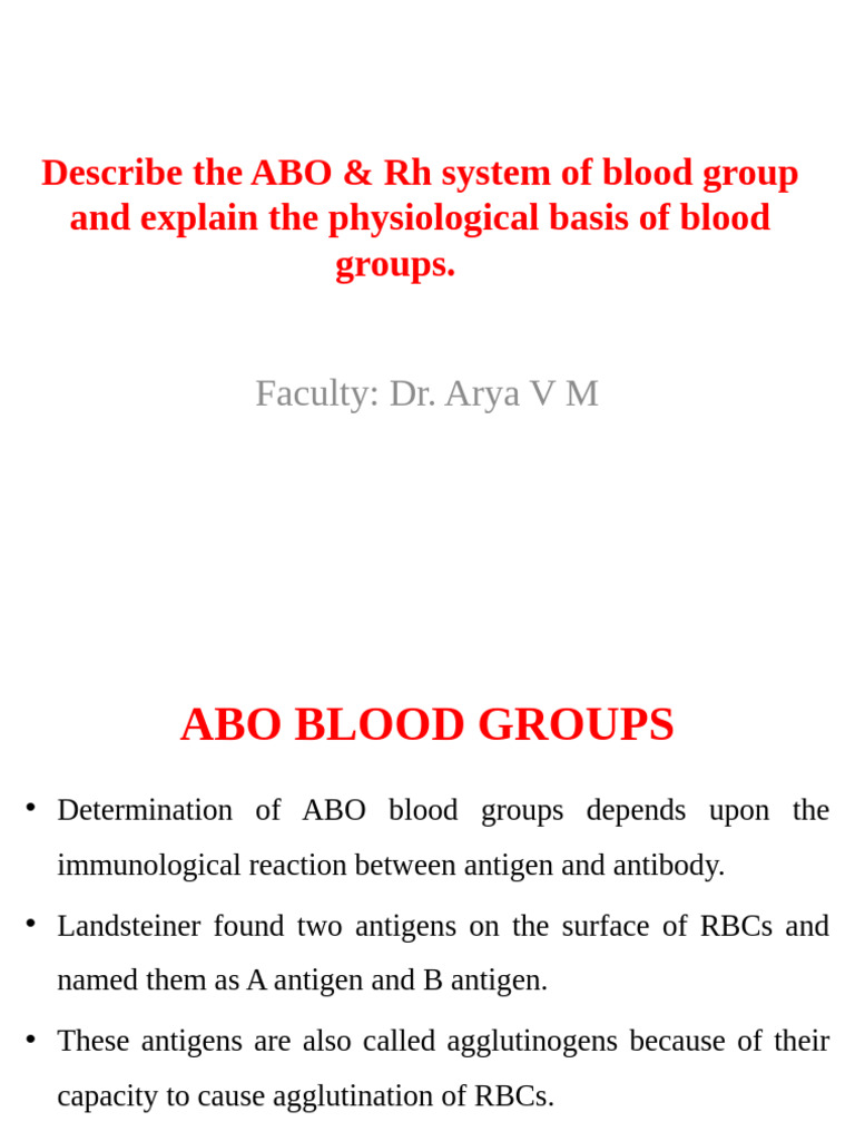 ABO & Rh Blood Group Systems Explained | PDF | Blood Type | Diseases ...