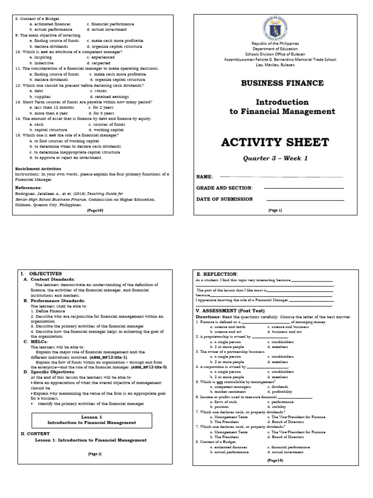 Business Finance: Financial Management Guide | PDF | Equity (Finance ...