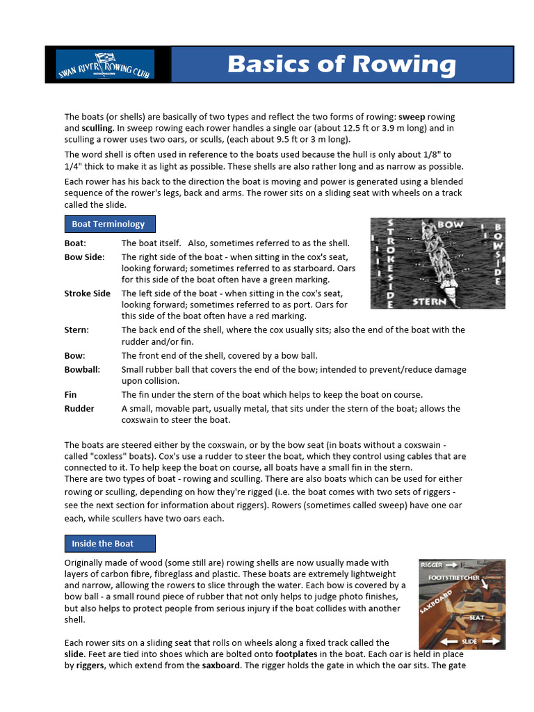 basics-of-rowing | PDF | Rowing (Sport) | Rowing
