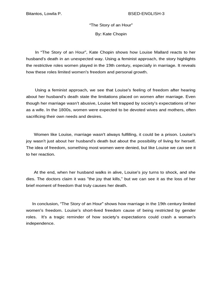 The Story of an Hour | PDF