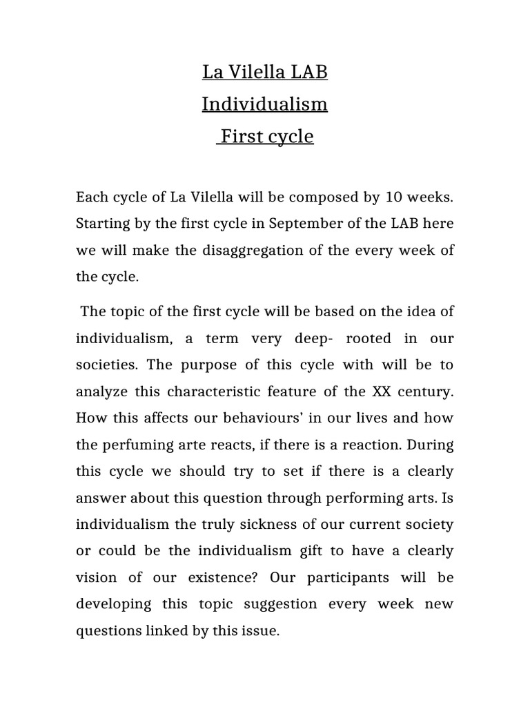 Individualism Example Cycle | PDF