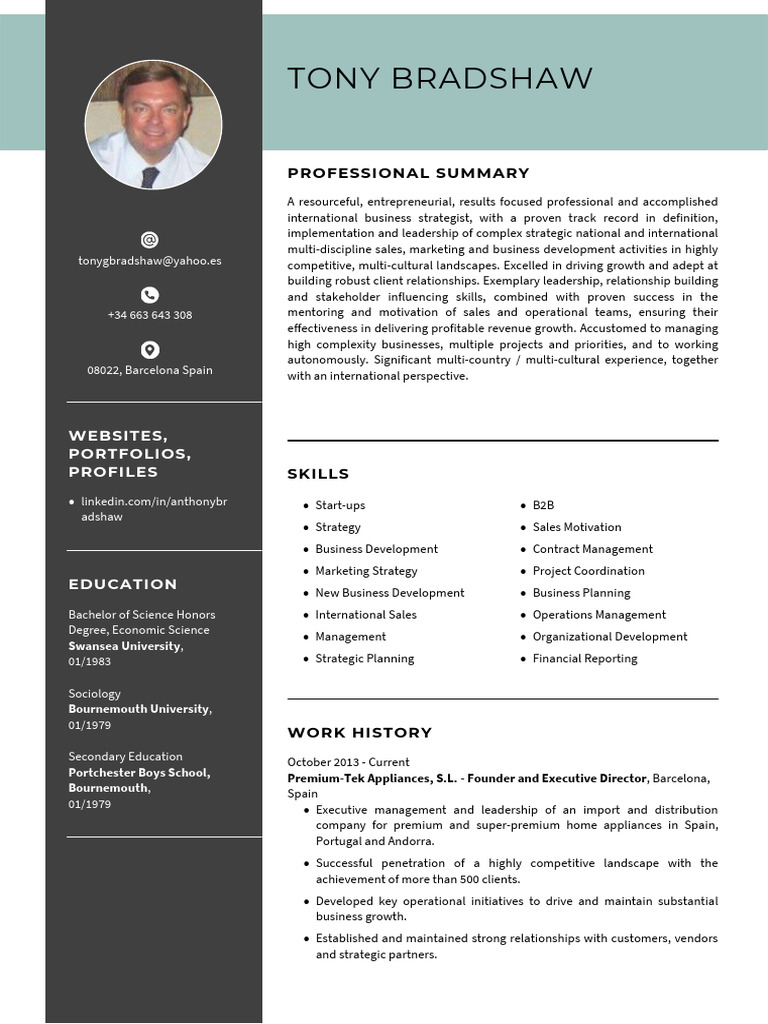 Tony Bradshaw: International Business Strategist | PDF | Marketing ...