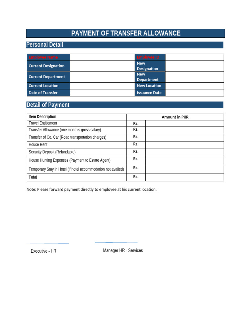TRF Allowance Format | PDF
