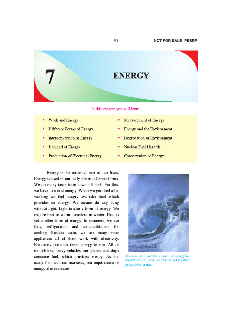 General Science English Class 10th CH 07 | PDF