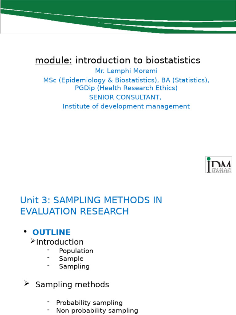 Sampling Methods in Biostatistics | PDF | Sampling (Statistics ...