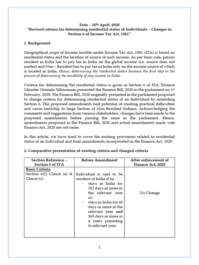 Residential Status Annexure A | PDF | Taxes | Payments