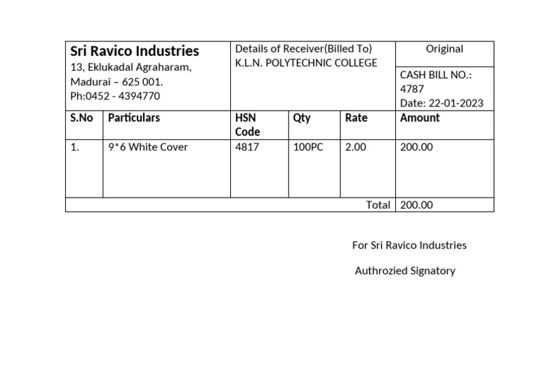 Sri Ravico Industries | PDF