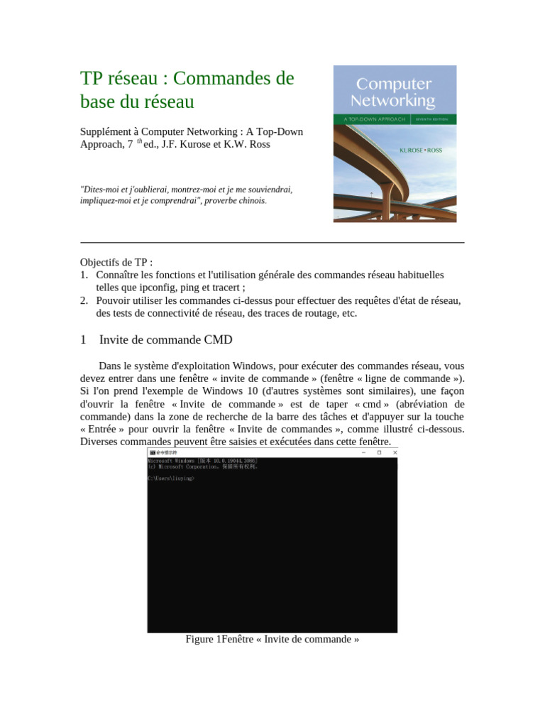 lab 1-Basic network commands FR | PDF | Protocoles Internet | Adresse IP