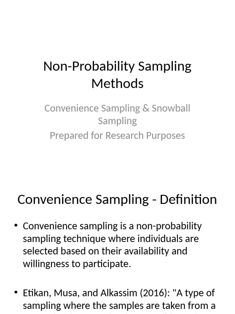 Non-Probability Sampling Guide | PDF | Sampling (Statistics ...