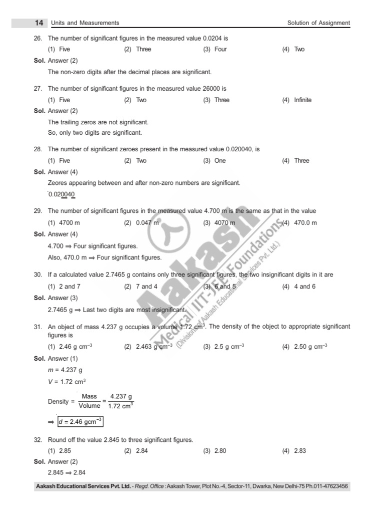 Akash Physics Study Package 1 Sol-6 | PDF