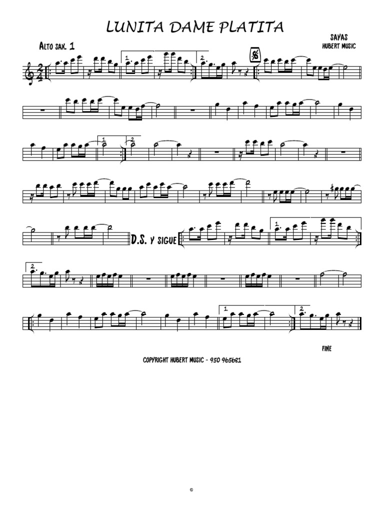 Lunita Dame Platita - Sayas Band | PDF