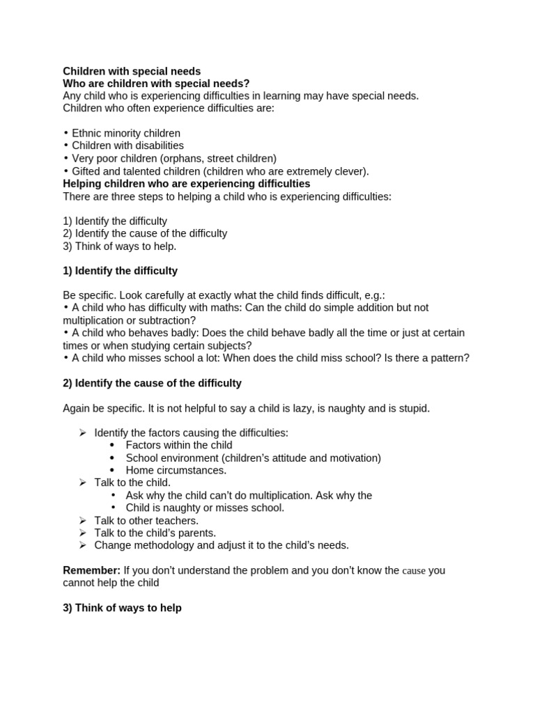 Children With Special Needs Pdf