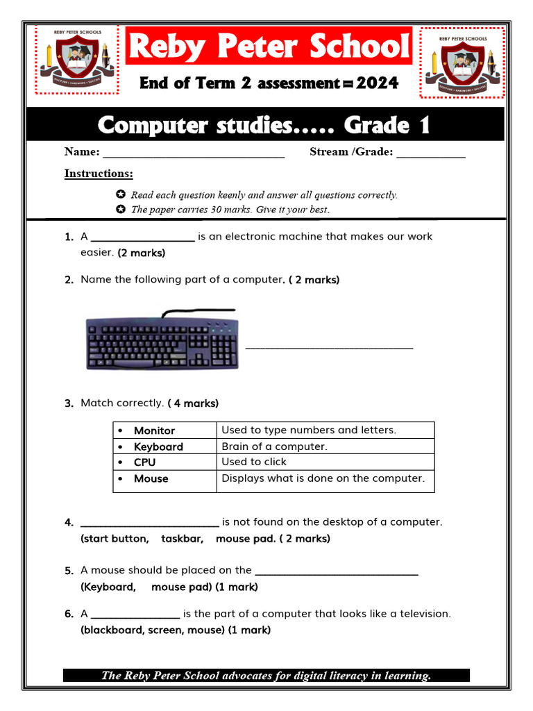 Computer Studies Grade 1 | PDF