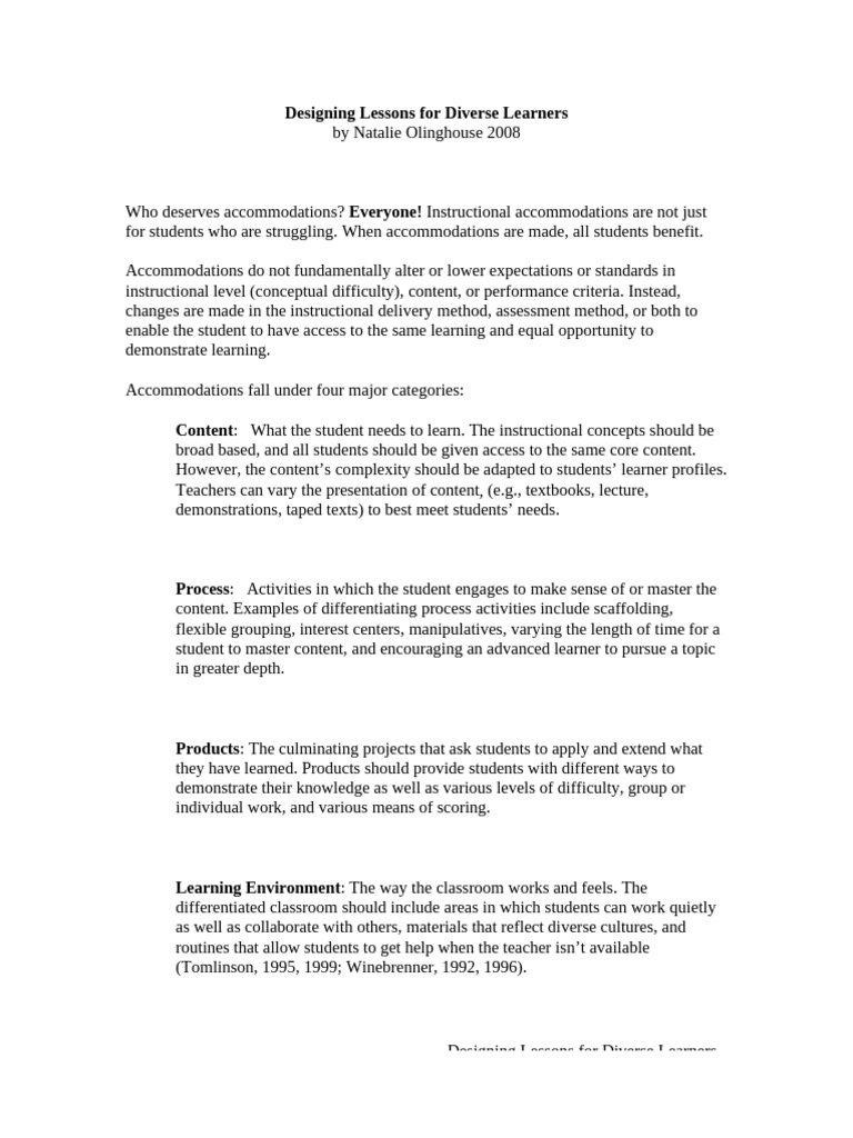 Designing-Lessons-for-Diverse-Learners | PDF | Reading Comprehension ...