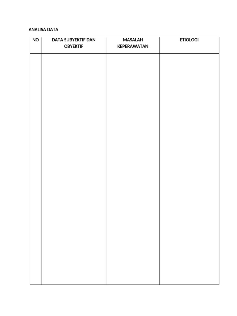 Format Analisa Data Sampai Evaluasi | PDF
