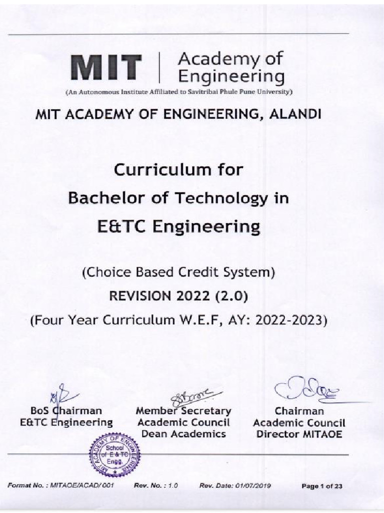 2 2022 Pattern Curriculum ENTC | PDF | Engineering | Knowledge