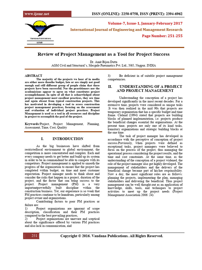 Project Management for Success Evaluation | PDF | Project Management ...