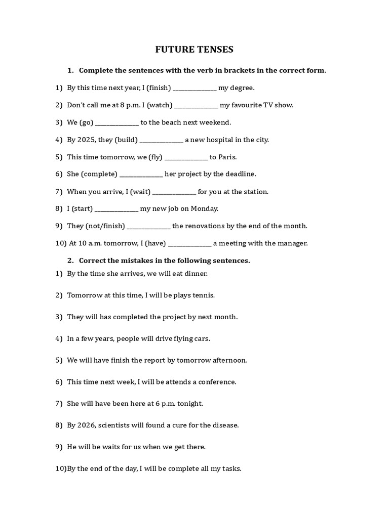 FUTURE TENSES | PDF