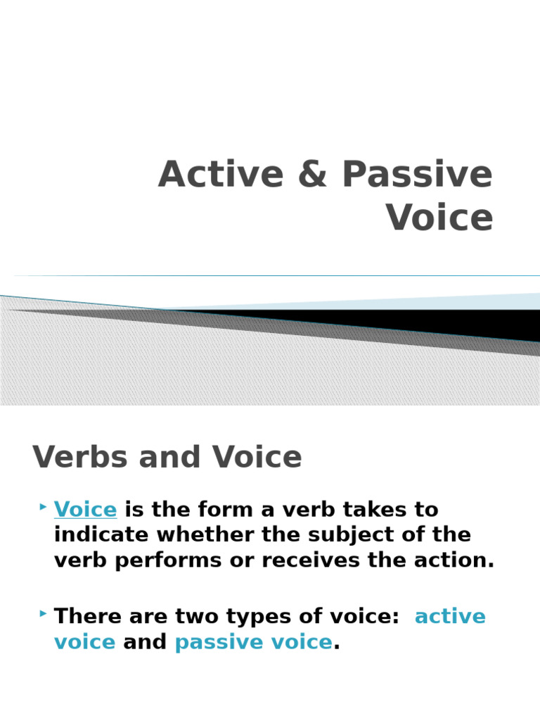 Active Passive Voice | PDF | Subject (Grammar) | Verb