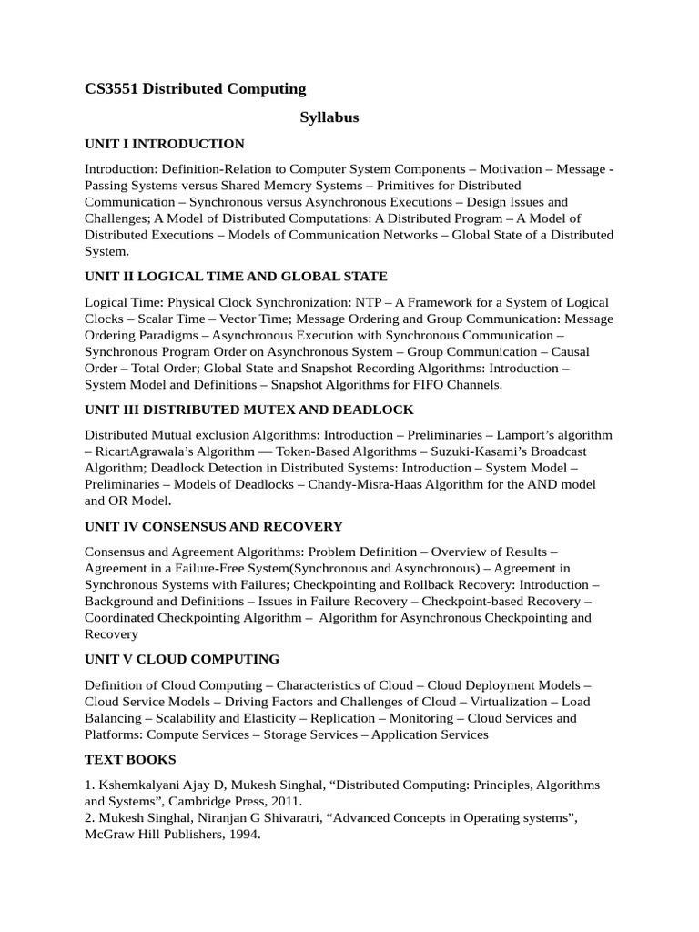 4 SYLLABUS | PDF | Distributed Computing | Cloud Computing