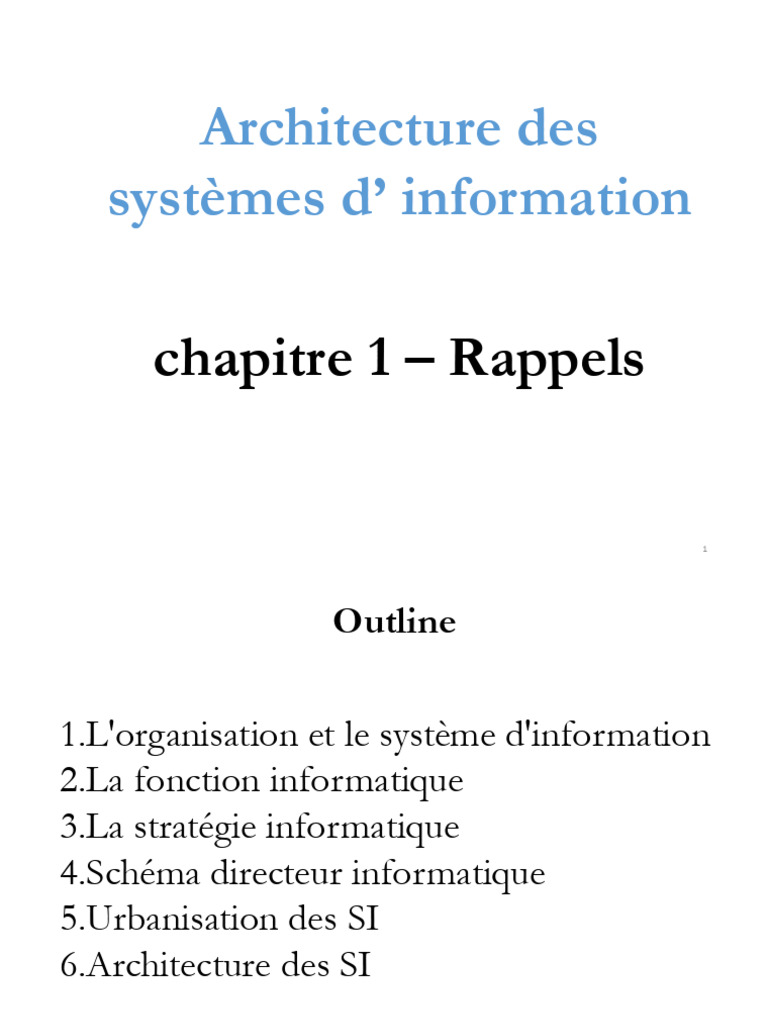 Architecture des SI : Concepts Clés | PDF | Système d'information ...