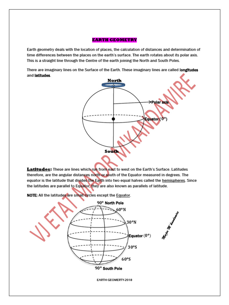 Earth Geometry - 1 | PDF | Latitude | Longitude