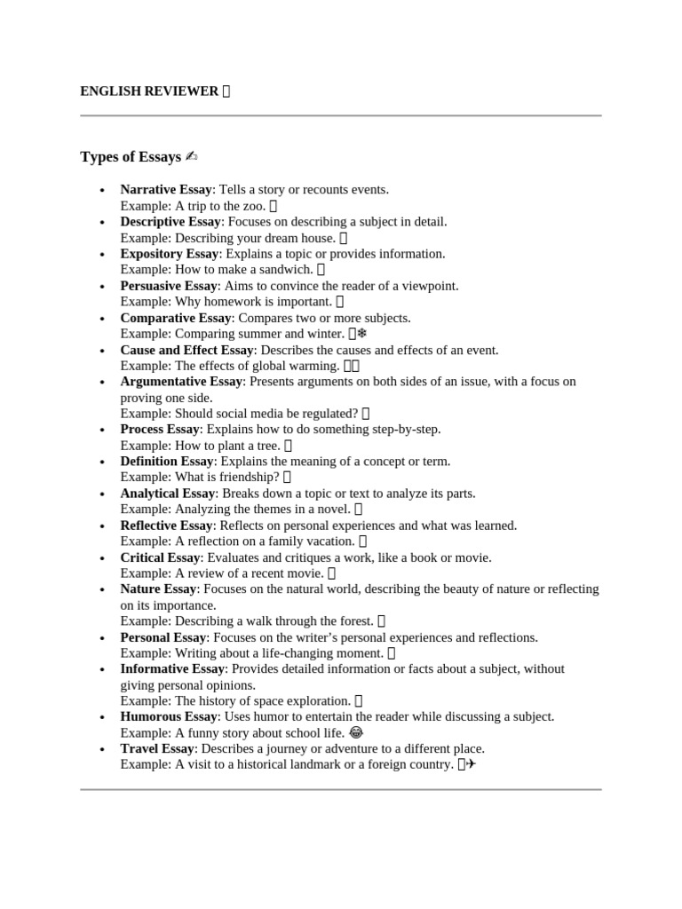 ENGLISH REVIEWER | PDF | Essays | Grammatical Number ENGLISH REVIEWER | PDF | Essays | Grammatical Number