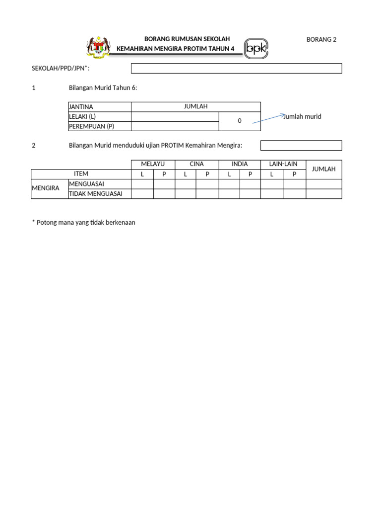 Rumusan Praujian Protim Tahun6 2012 | PDF