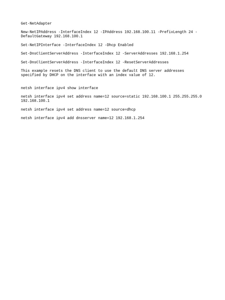 Netsh Cmdlet Advanced | PDF
