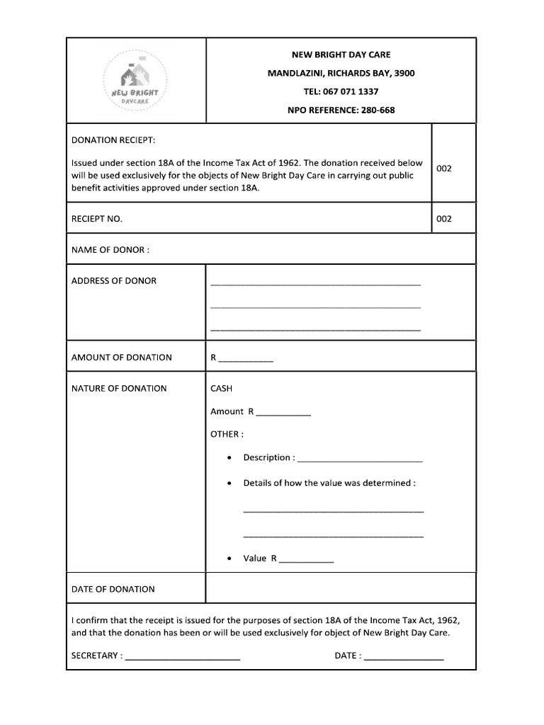 New Bright Day Care Reciept 002 | PDF