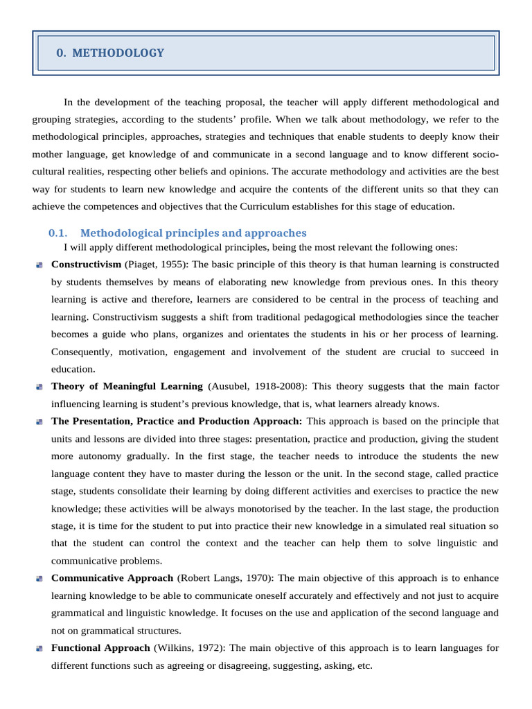 Ejemplo Methodology III | PDF | Constructivism (Philosophy Of Education) | Reading Comprehension