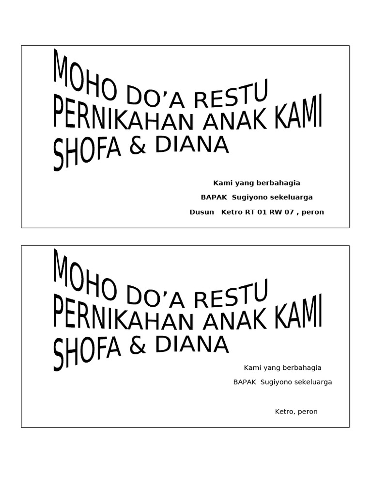 Mohon Do'a Restu | PDF