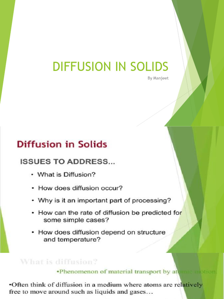 Diffusion in Solids: by Manjeet | PDF