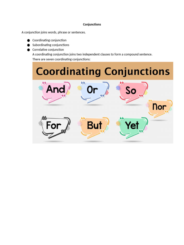 Conjunctions | PDF