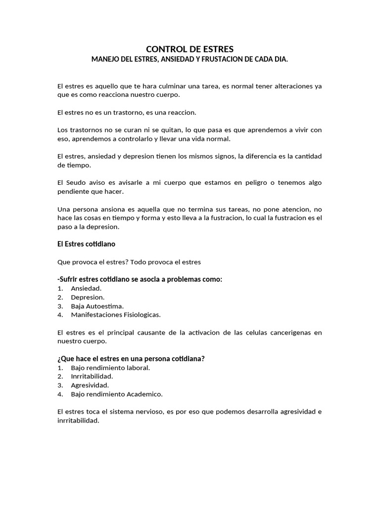Control de Estres | PDF