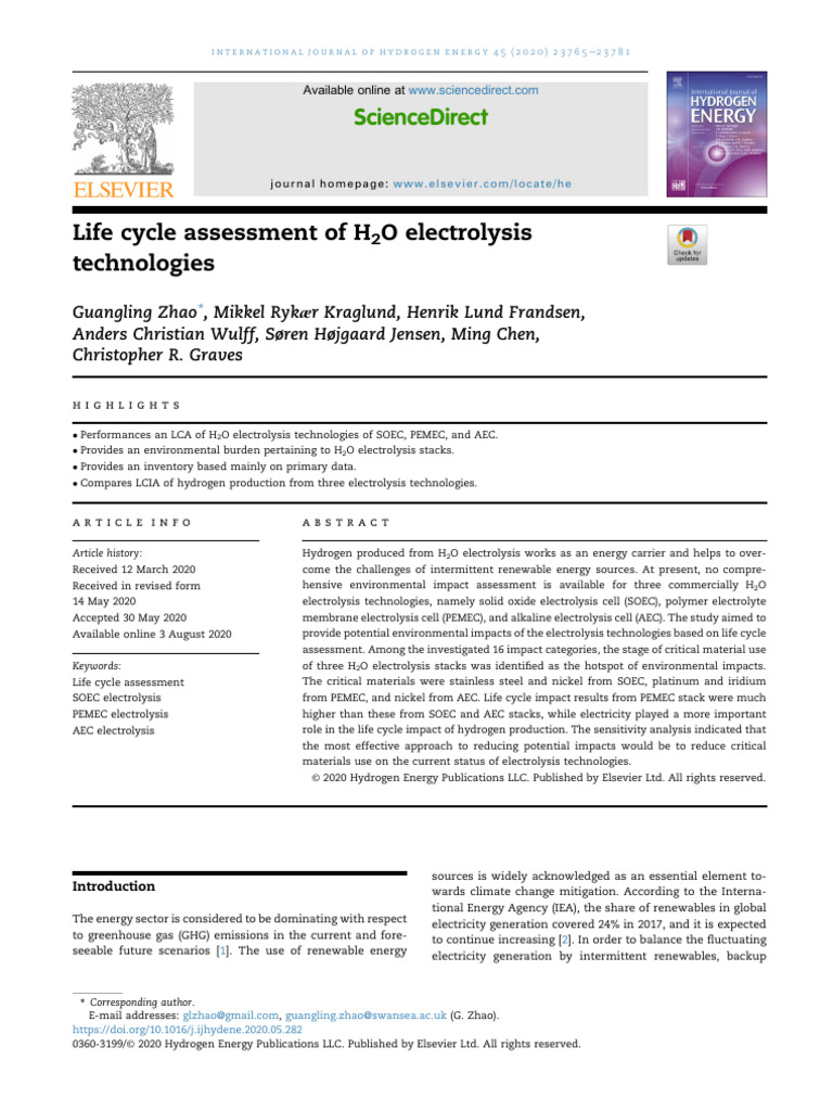 1 s2.0 S0360319920327087 Main | PDF | Life Cycle Assessment ...